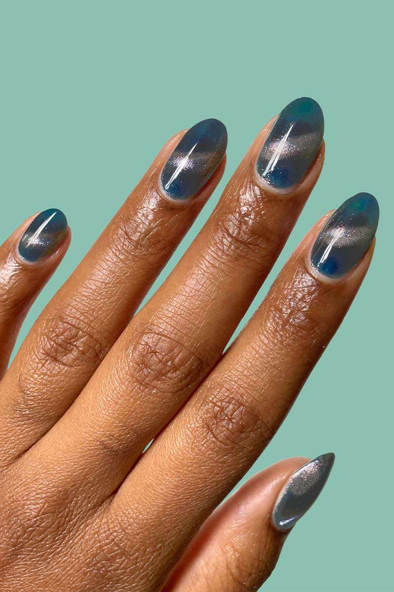 Teal Blue Magnetic Nail Polish - Cirque Colors Delphinus