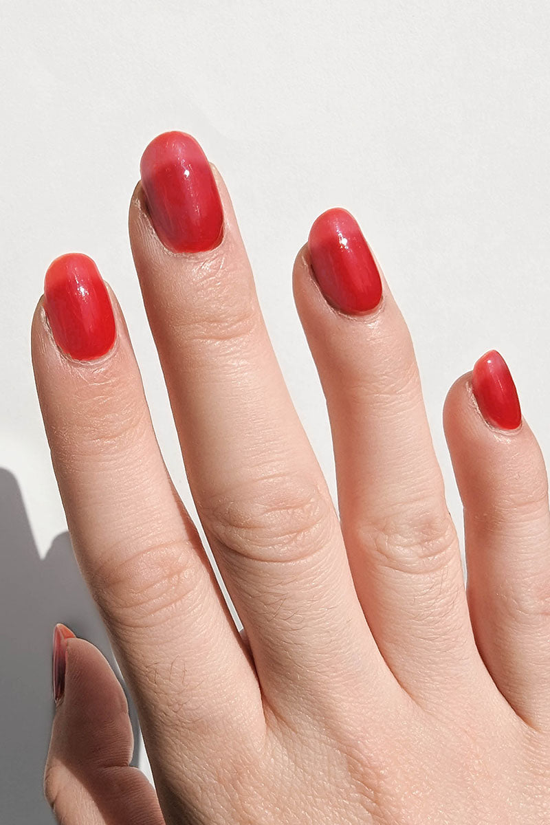 Red Jelly Nail Polish - Cirque Colors Rust Jelly