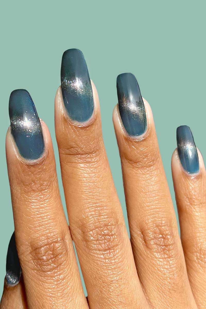 Teal Blue Magnetic Nail Polish - Cirque Colors Delphinus