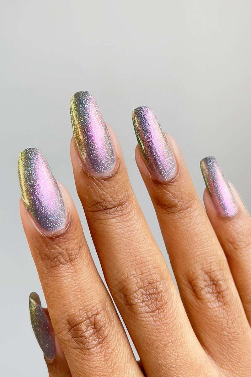 Gray Shimmergraphic (TM) Nail Polish - Cirque Colors Grimoire Glitz