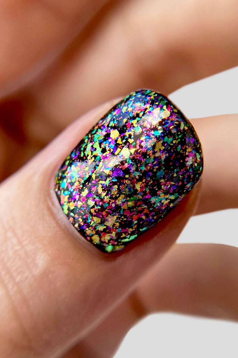 Rainbow Iridescent Flake Nail Polish Topper - Cirque Colors Fantasia