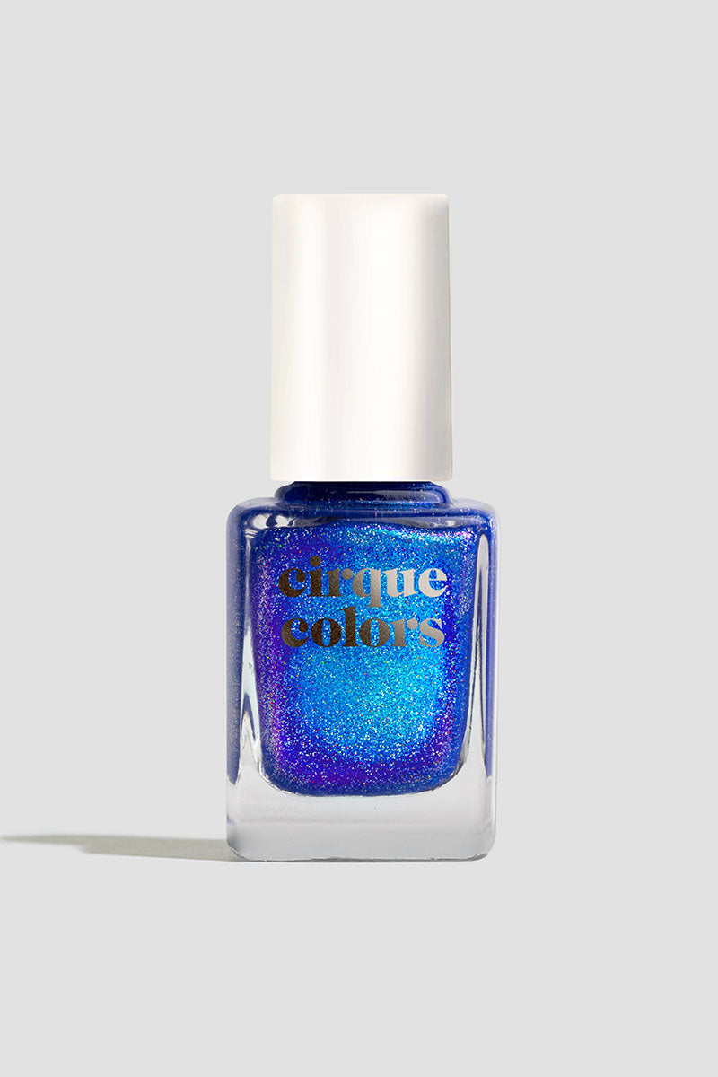 Cobalt Blue Shimmer Holographic Nail Polish - Cirque Colors Aerial Act