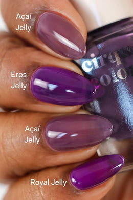 Dark Violet Purple Jelly Nail Polish - Cirque Colors Açaí Jelly
