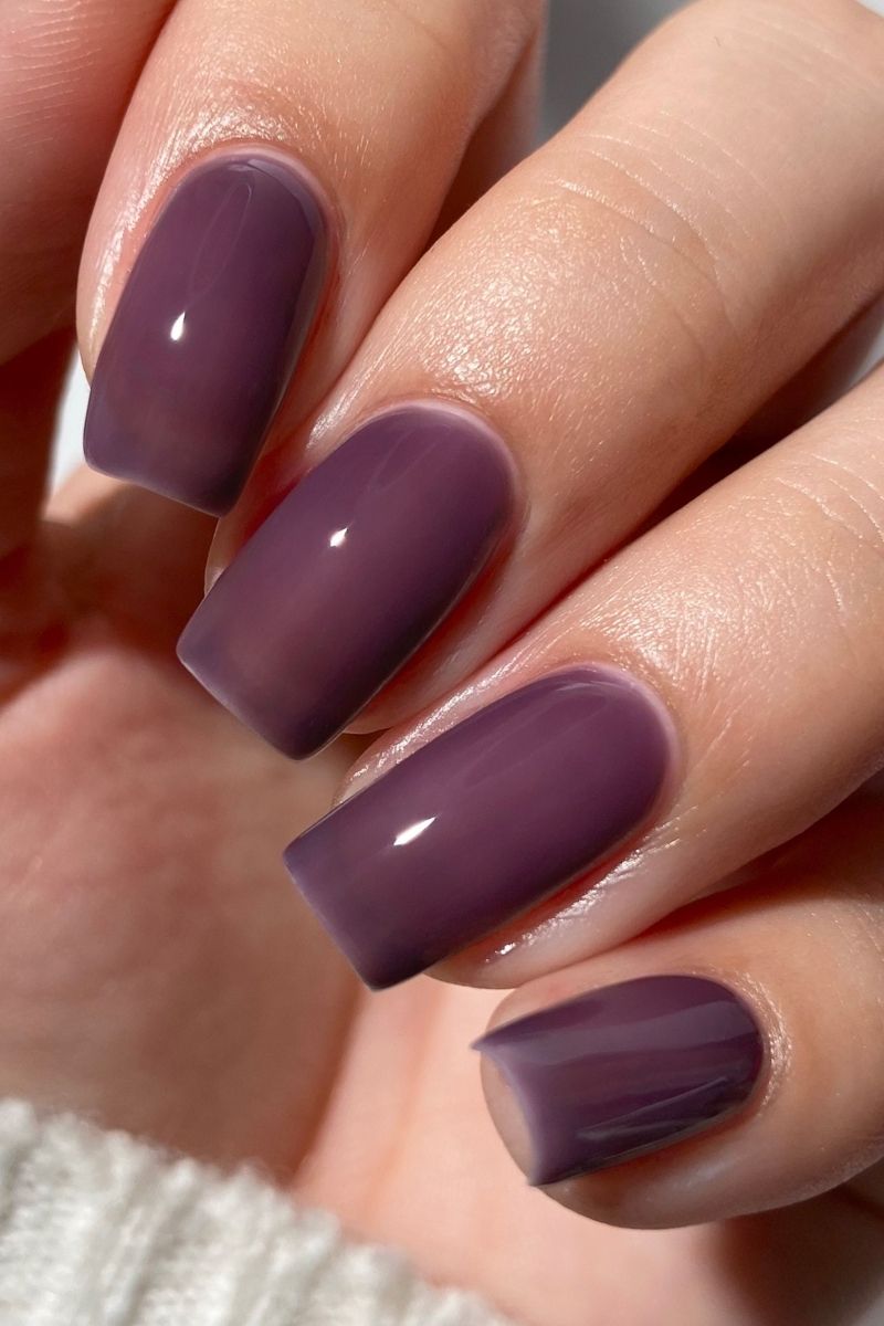 Dark Violet Purple Jelly Nail Polish - Cirque Colors Açaí Jelly