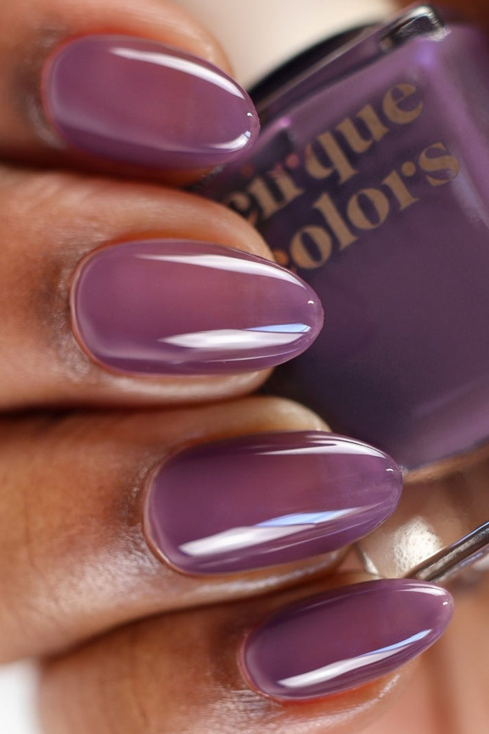 Dark Violet Purple Jelly Nail Polish - Cirque Colors Açaí Jelly