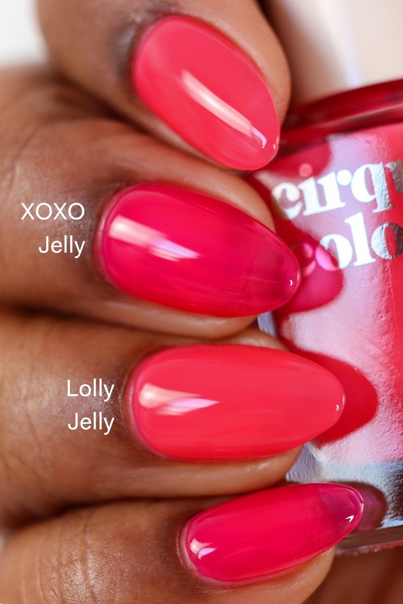 Bright Pink Jelly Nail Polish - Cirque Colors Lolly Jelly