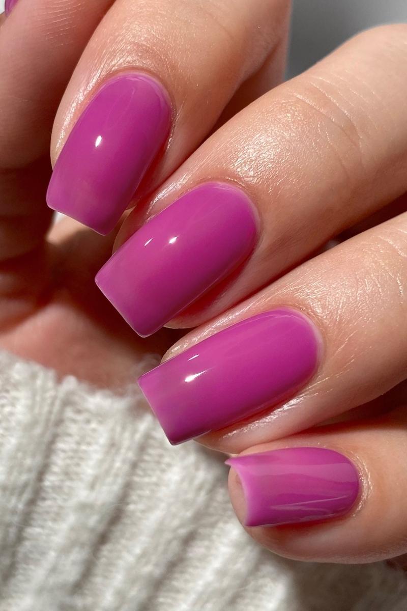 Bright Magenta Purple Jelly Nail Polish - Cirque Colors Pitaya Jelly