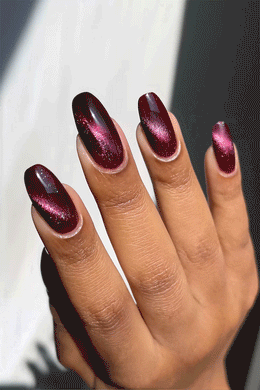 Burgundy Red Magnetic Multichrome Nail Polish - Cirque Colors Kinetic
