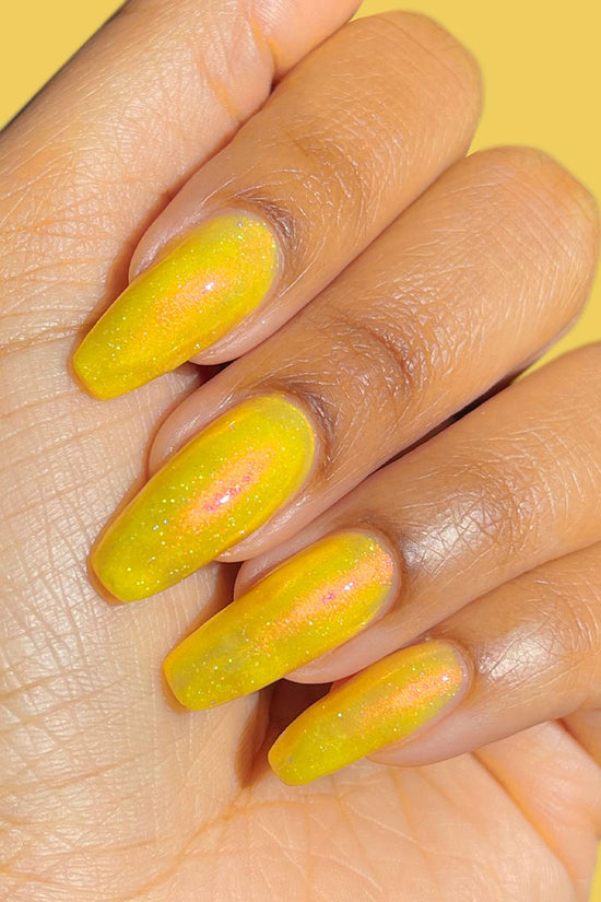 Yellow Nail Polish with Color-Shifting Aurora Shimmer - Cirque Colors Shaka